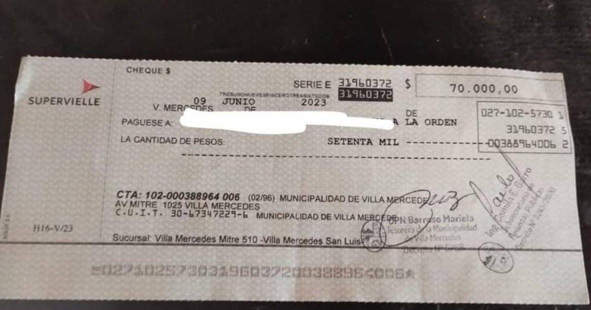 Otra prueba del "Festival de cheques" en Villa Mercedes | El Diario de ...